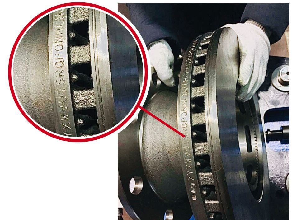 The marking of brake discs